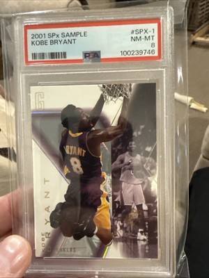 2001 Upper Deck SPx NBA Sample Card #SPx-1 Kobe Bryant LA Lakers PSA 8 ...