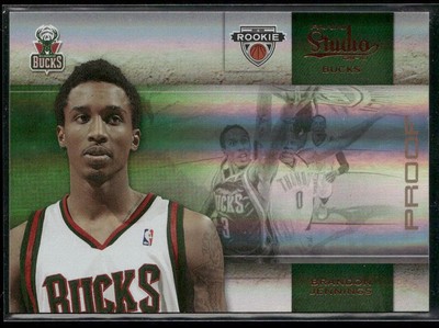 2009-10 Panini Studio #146 Brandon Jennings Rookie Proof Bronze #/199 ...