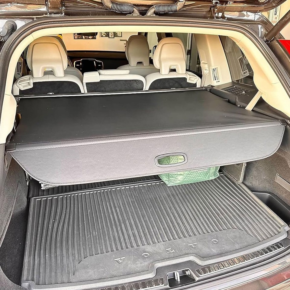 Trunk Cargo Cover For Volvo XC90 2016-2024 Security Rear Black Luggage ...