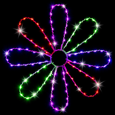 Spinning Flower Rainbow Multicolour Digital LED Outdoor Christmas Light ...