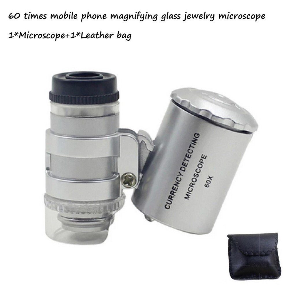 Lightweight 60X Magnifying Glass for Mobile Phones Jewelry Observations ...