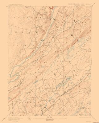 Topo Map - Pennsylvania Wallpack Sheet - USGS 1893 - 23.00 x 28.70 | eBay