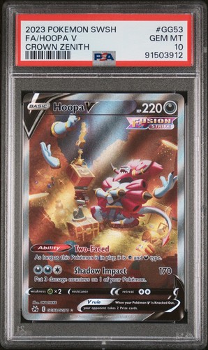 PSA 10 Hoopa V GG53/GG70 ALT ART Crown Zenith Pokemon 2023 Galarian ...