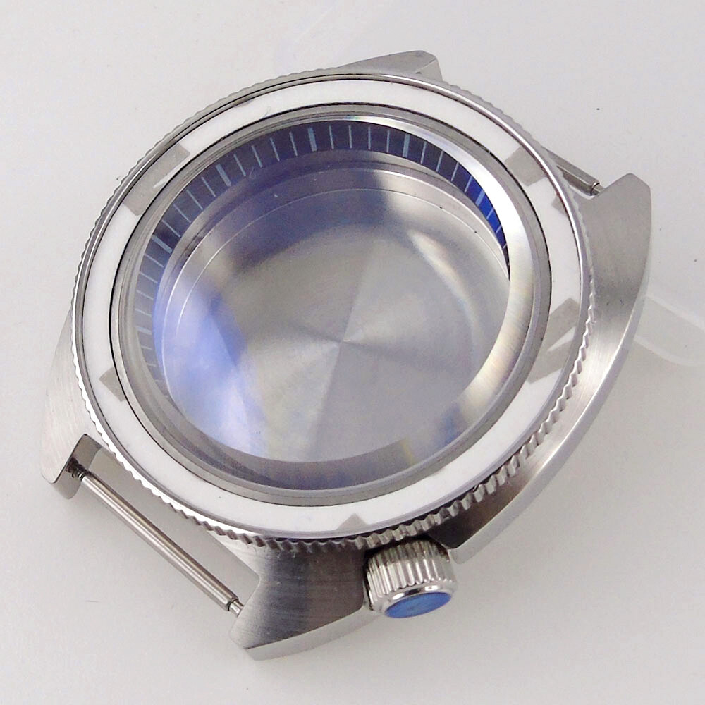 41mm Bow Sapphire Glass Watch Case 4.1 o'clock crown Fit NH34 NH35 NH36 ...