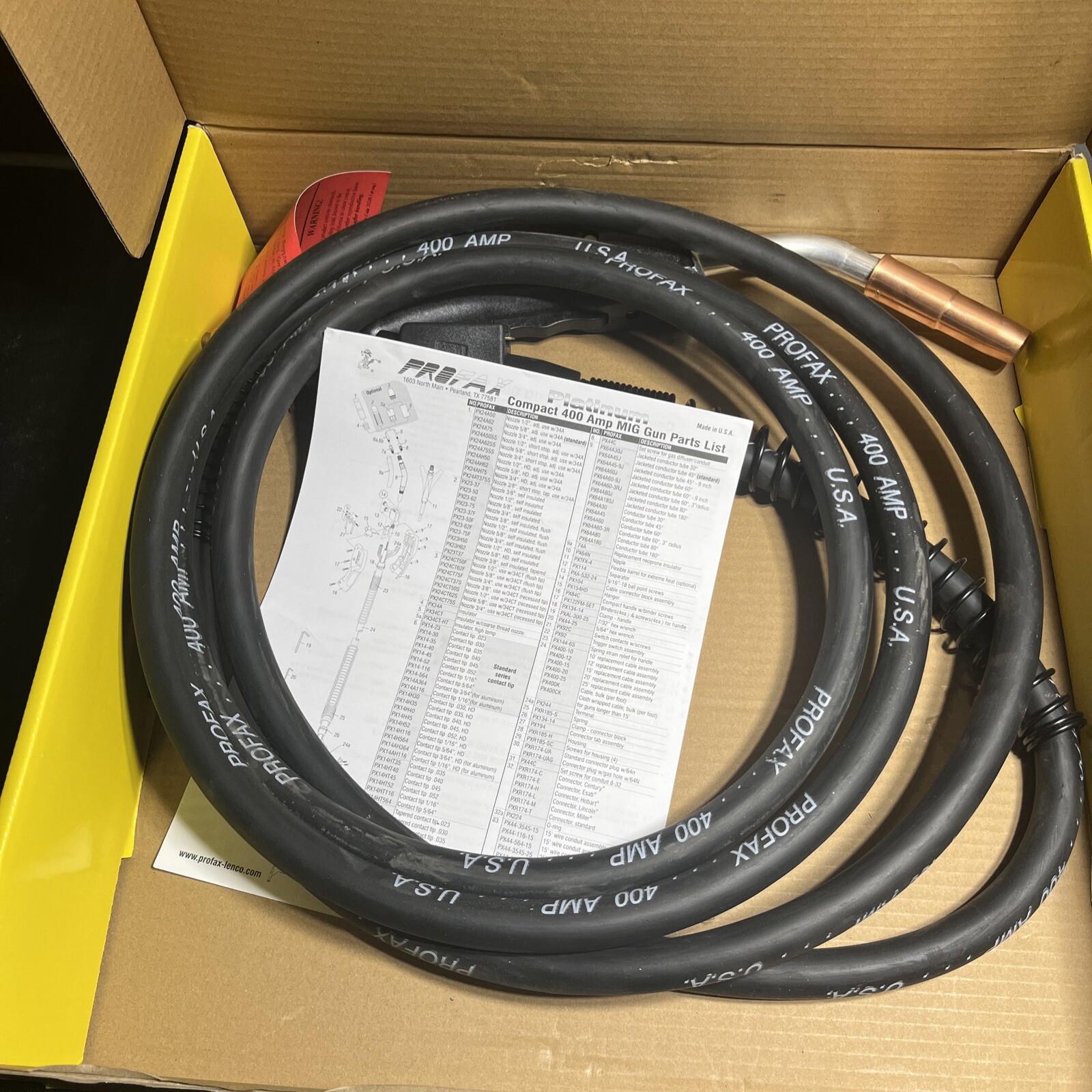 NEW*Profax 400-3045-15 .035-.045 15’ 400 Amp MIG GUN. *CONNECT STANDARD ...