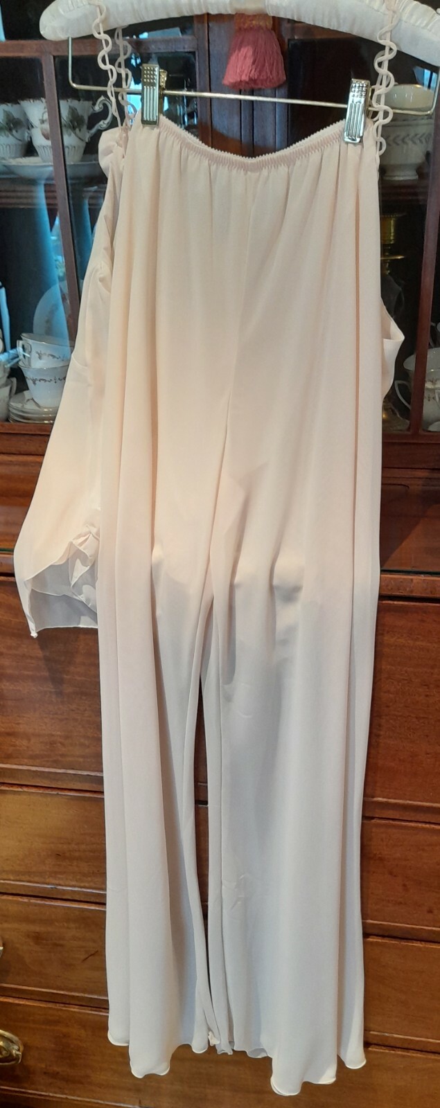 Jane Woolrich Peach Chiffon Strappy Pyjamas With Rosette | eBay UK