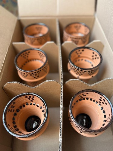 Clay Glass Mud Glass Hand Made in Marrakech With Morocco Berber Patern ...