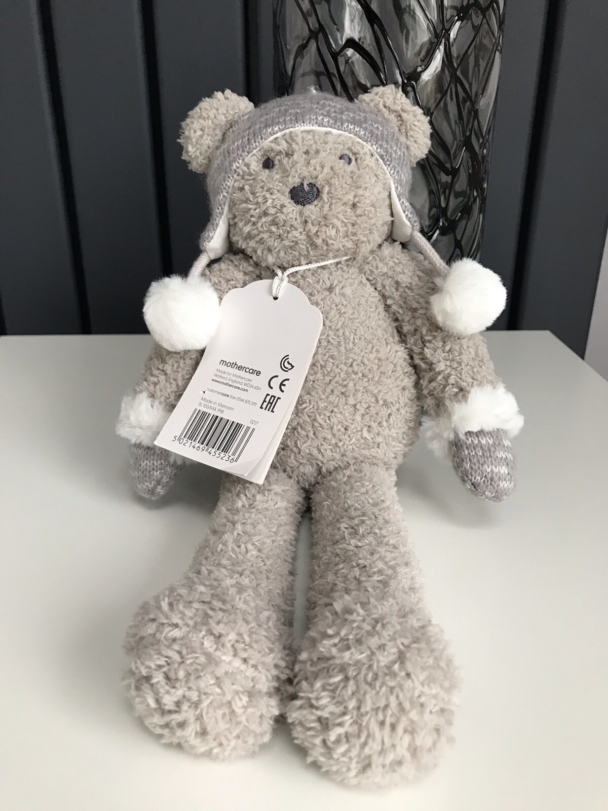 Retired Mothercare Grey Teddy Bear Comforter Soft Plush Hug Toy for ...