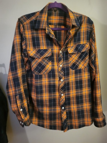 NEVER WORN BLACK,BROWN, AND RUST COLOR WESTERN STYLE FLANNEL SHIRT WITH ...