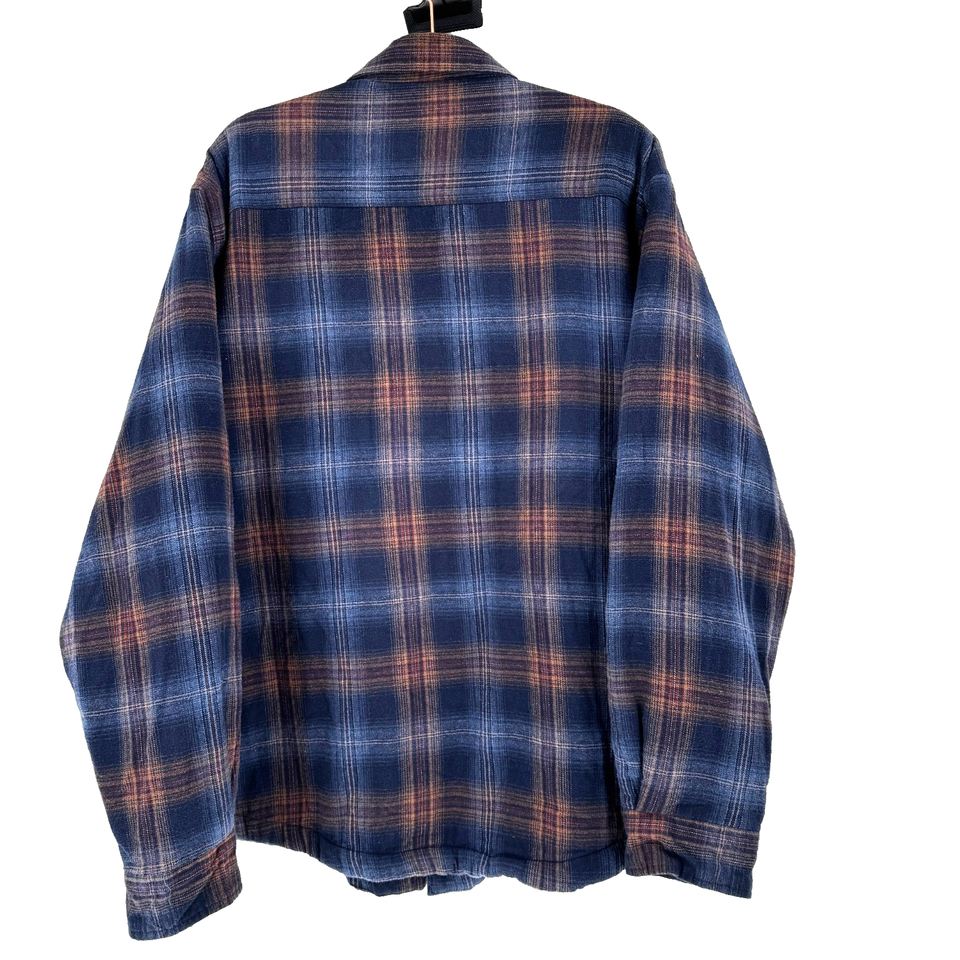 Sugar River Sherpa Lined Shacket Mens 2X Blue Plaid Outdoors Gorpcore ...