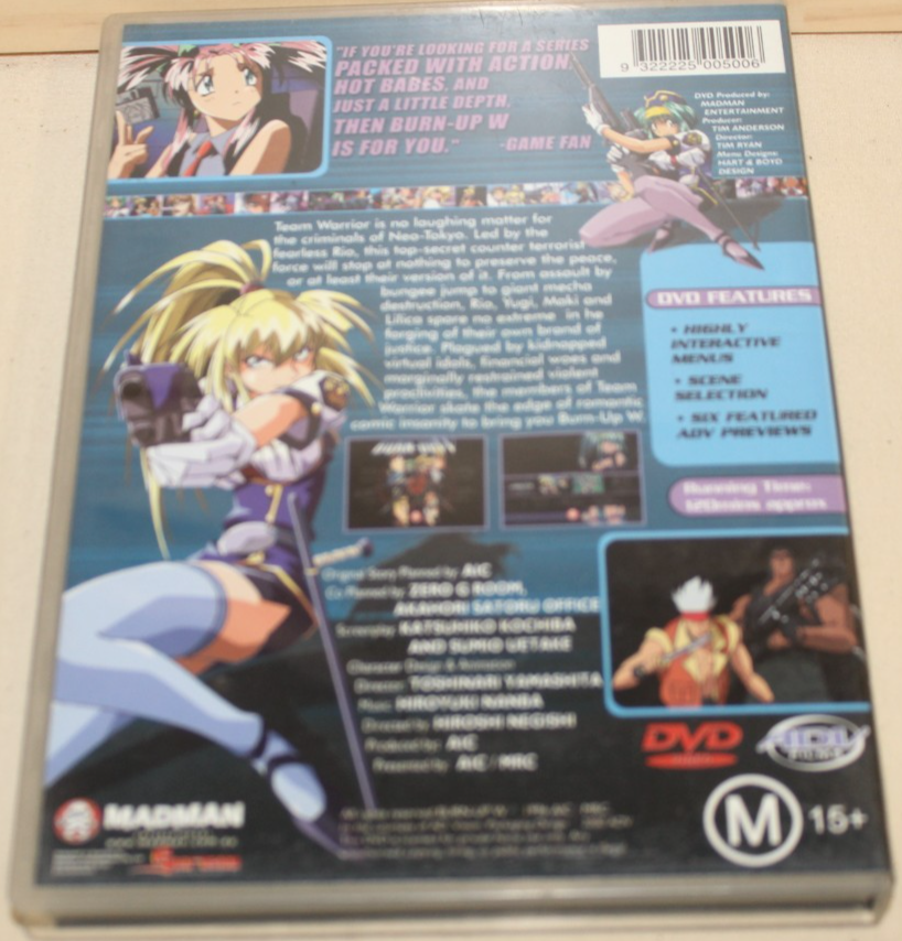 Burn Up W On The Case & In Your Face DVD R4 Anime Rated M15 ...