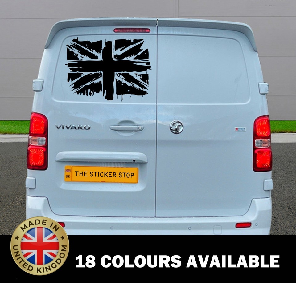 Union Jack Flag Sticker Decal Splat Splash Style Camper Van Motorhome ...