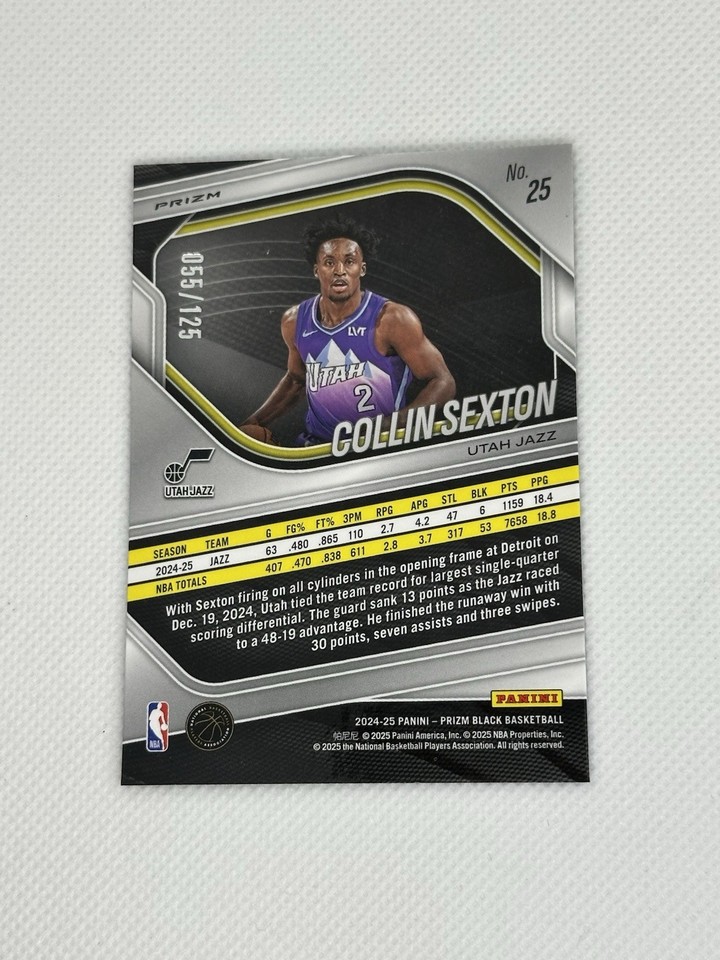 Collin Sexton - 24-25 Prizm Black - Blue Ice /125 | eBay