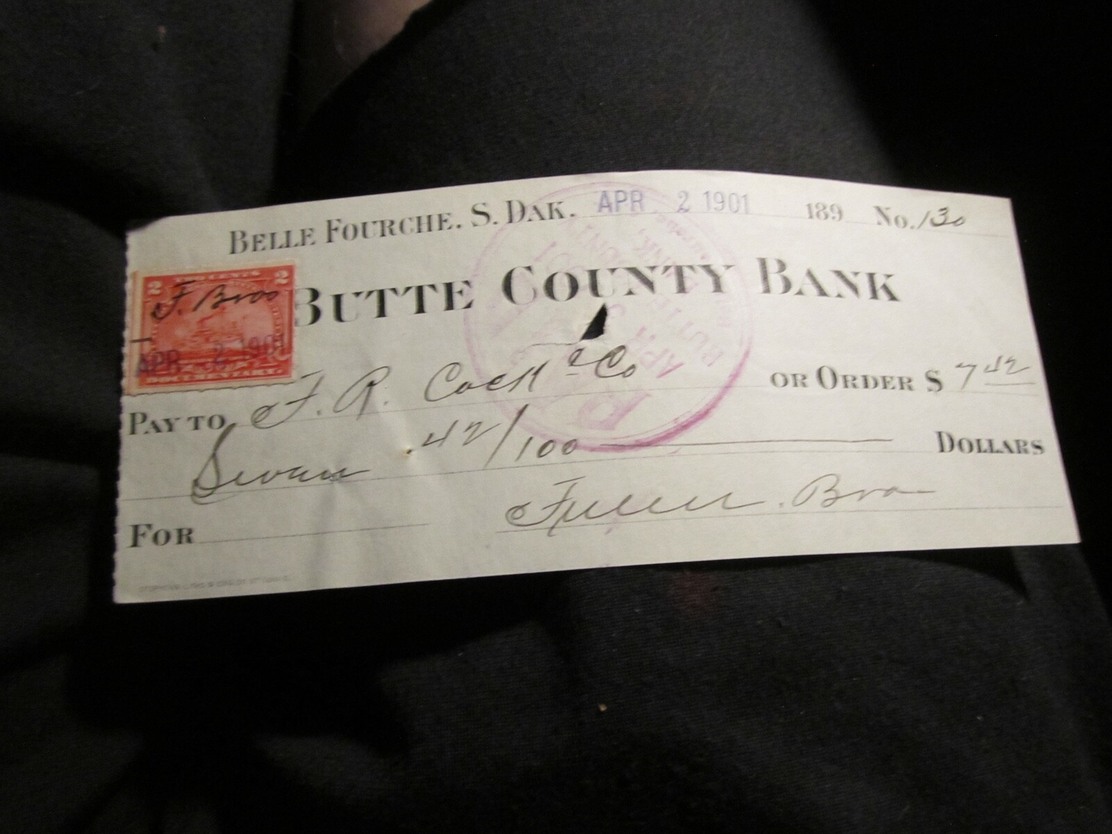 LOT OF 6 1901 BUTTE COUNTY BANK CHECKS WITH STAMPS BBA-10 | eBay