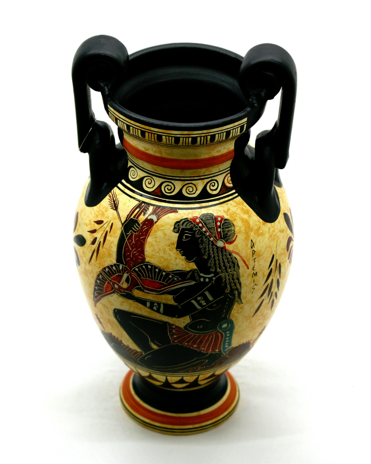 Amphora Vase Goddess Diana Artemis & Athena Ancient Greek Pottery ...