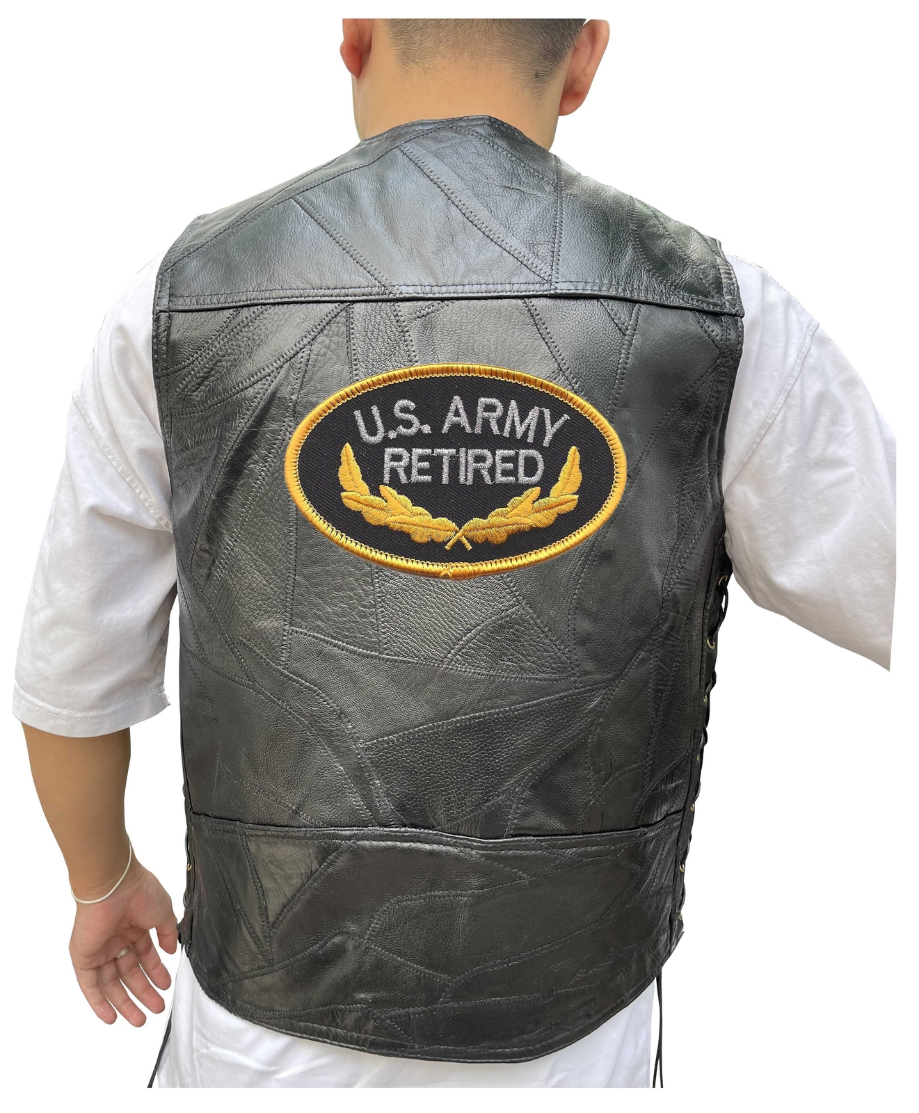 army retired embroidered vest patch, patches, leather vest jacket | eBay