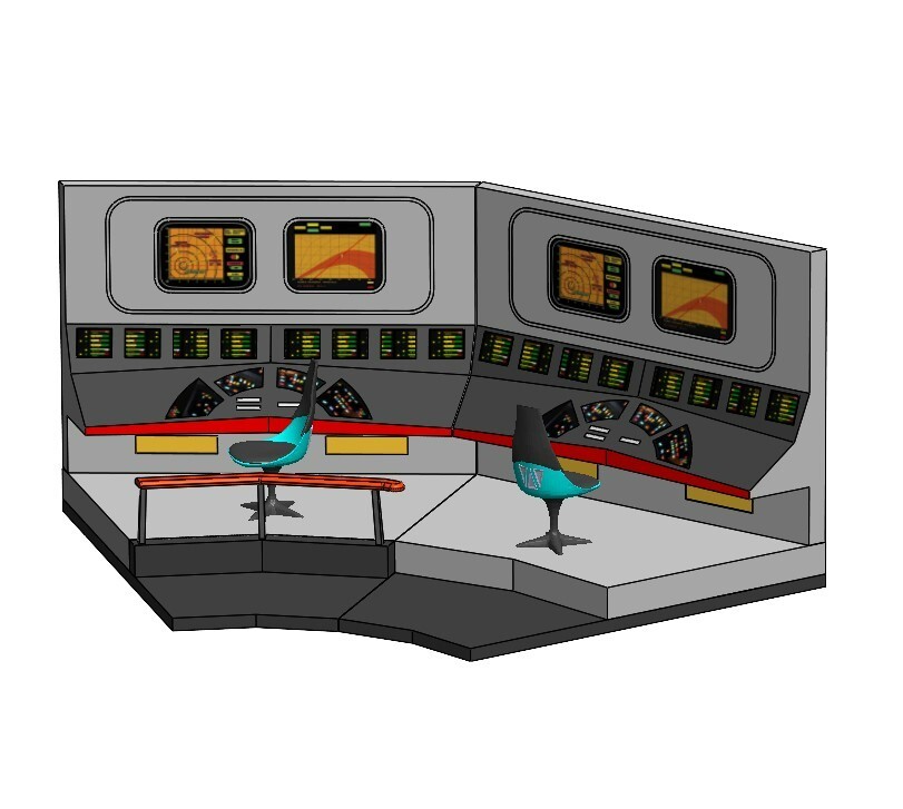 Star Trek Tos Bridge Diorama for 4.5 in Figure Diorama | eBay