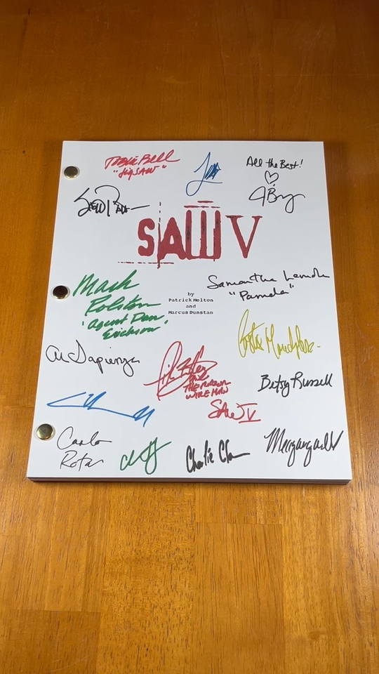 Saw V Script Signed- Autograph Reprints- Jigsaw- Saw 5 Movie Script | eBay