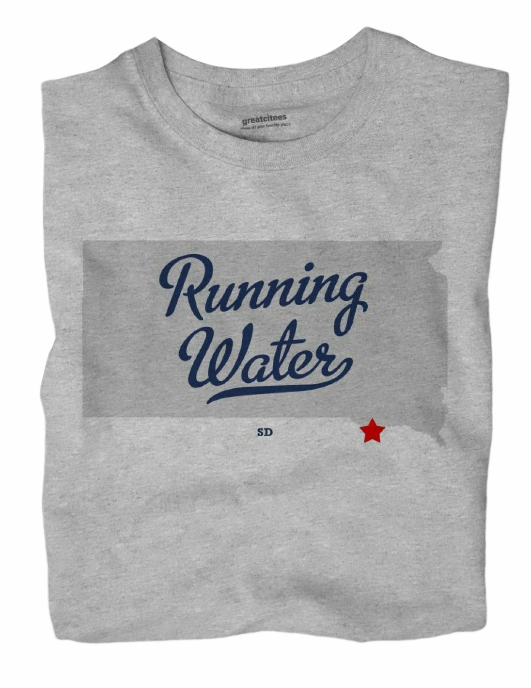 Running Water South Dakota SD T-Shirt MAP | eBay