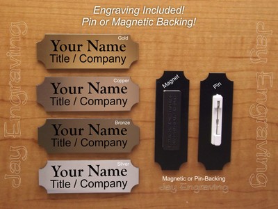 Custom Engraved 1x3 Brushed Metal Finish Name Tag Plate | Personalized ...