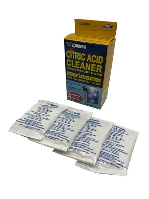 ZOJIRUSHI Citric Acid Cleaner (4 Packets) for Electric Water Boilers ...