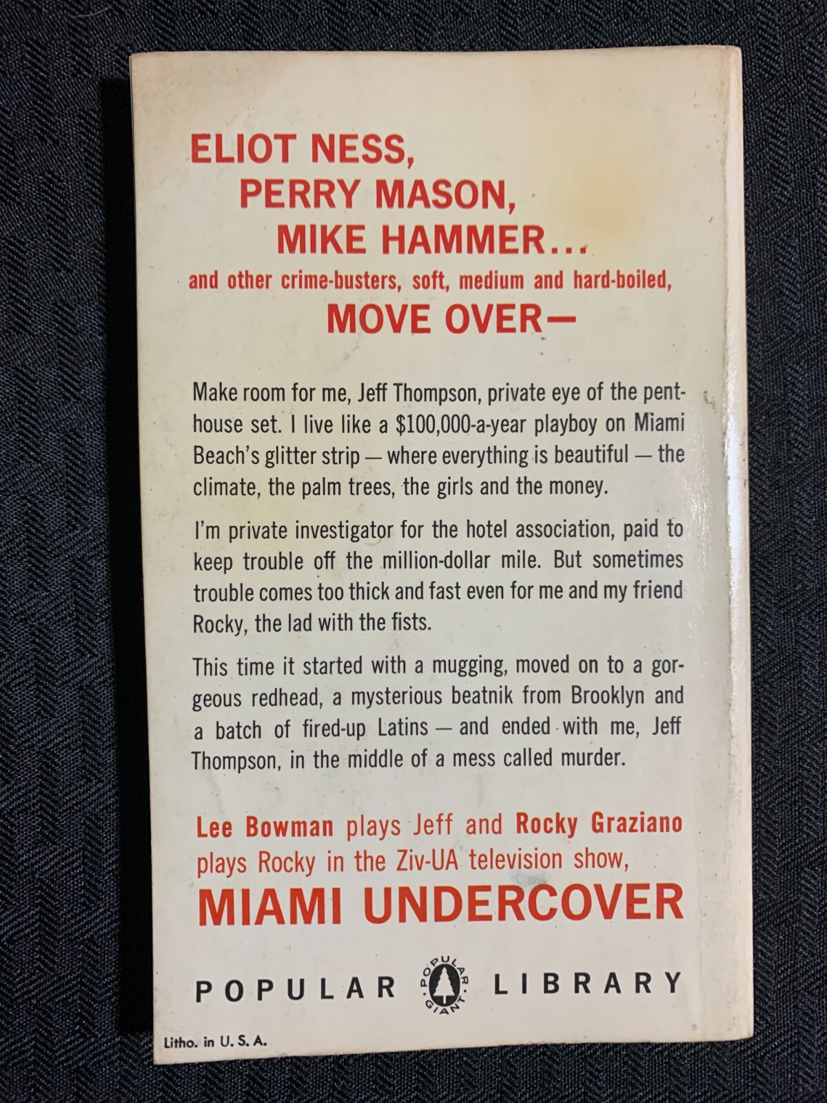 1961 MIAMI UNDERCOVER by Evan Lee Heyman VG/FN 5.0 1st Popular Library ...
