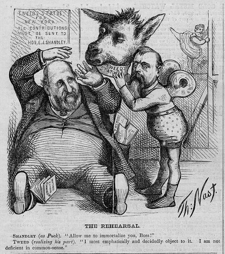 THOMAS NAST DONKEY BOSS TWEED STATUE FOR NEW YORK 1871 ANTIQUE NAST ...