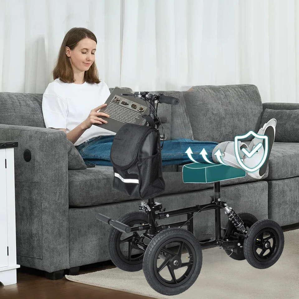 Knee Scooter Walker 12" Tyres Broken Leg Ankle Crutches Alternative w ...