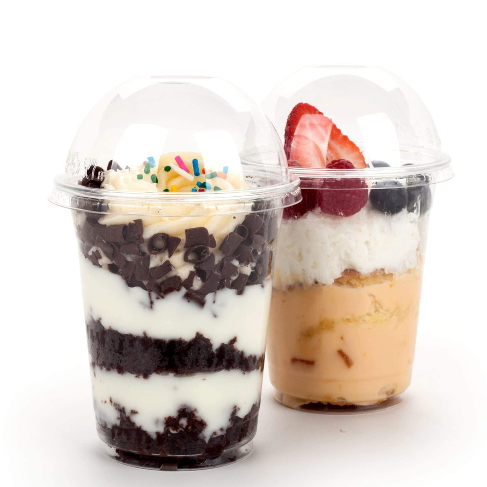Reusable Smoothie Milkshake Cups with Lids Clear Plastic PET 12oz–24oz ...