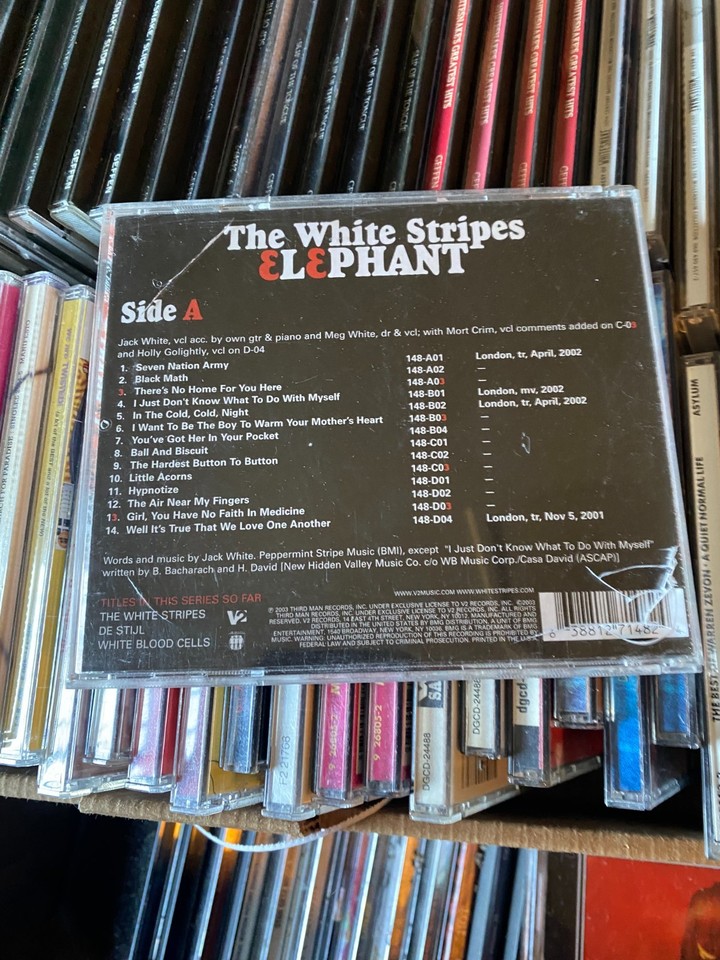 White Stripes *Elephant *CD *VG/NM *2003 *Sheridan Square *27148-2 *ALT ...