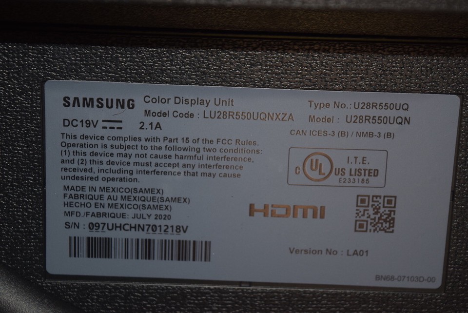 Samsung UR55 Series LU28R550UQNXZA 28" IPS 4K UHD Monitor U28R550UQN ...