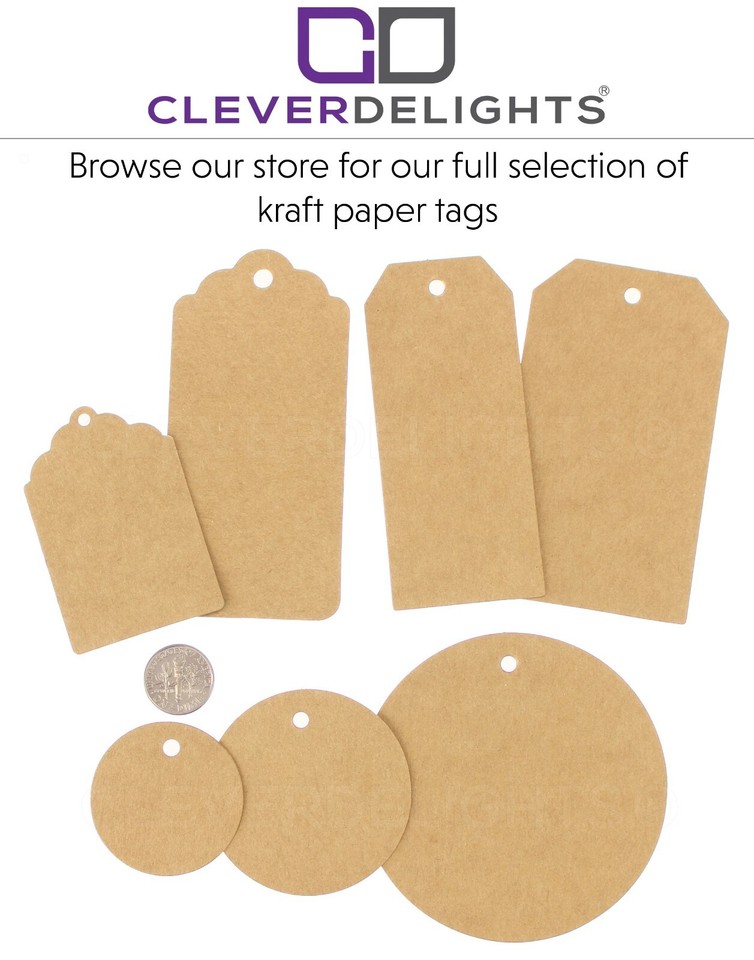 100 Circle Kraft Gift Tags - 1.5" Round Hang Tag - Brown Price Tag ...
