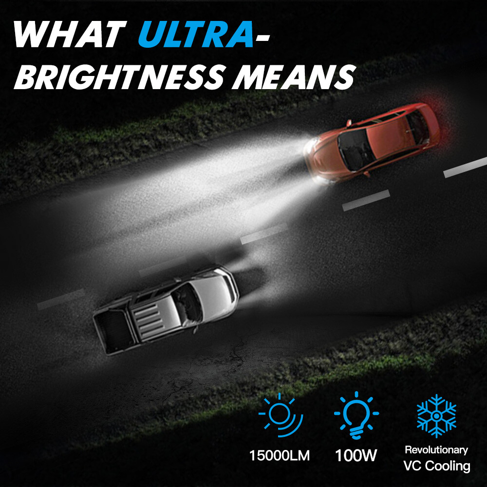 9012 LED Headlight Globes 100W Hi/Low Beam For Toyota C-HR 17-19 White ...