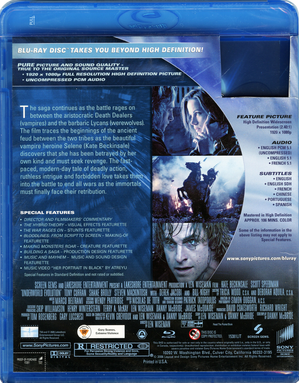 Underworld: Evolution (Blu-ray, 2006) for sale online | eBay