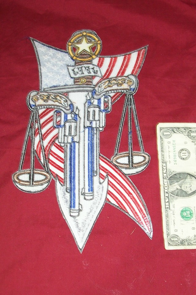 JFFJ Big Back Patch Jacket Coat Vest Motorcycle Biker Large US Flag ...