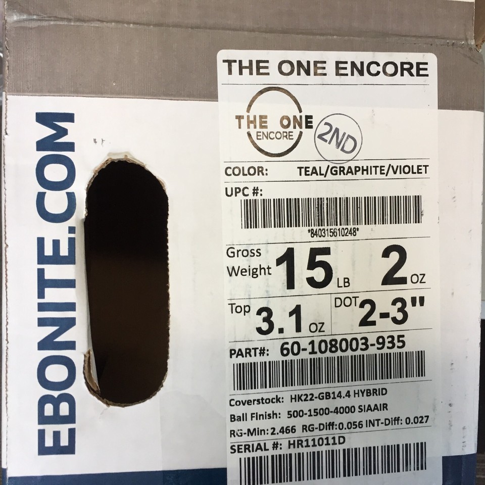 Ebonite The One Encore BOWLING ball 15 lb. BRAND NEW IN BOX #011 | eBay