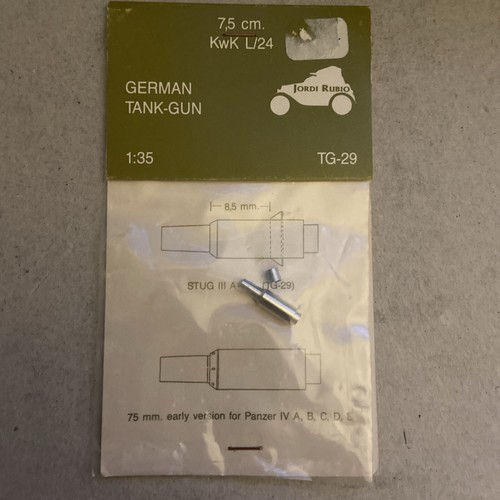 Jordi Rubio model accessory 1:35 TG-29 7.5cm KwK L/24 German Tank Gun ...