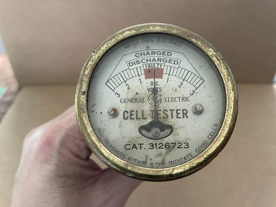 Vintage GE GENERAL ELECTRIC Cell Tester CAT. 3126723 Brass | eBay