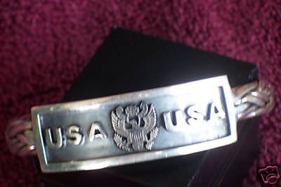 US Army sterling silver Military cuff bracelet USA | eBay