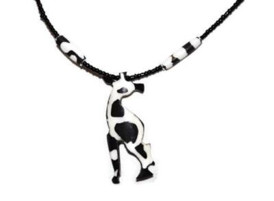 African Beaded Maasai Masai Bos Taurus Africanus Bone Necklace Pendant ...