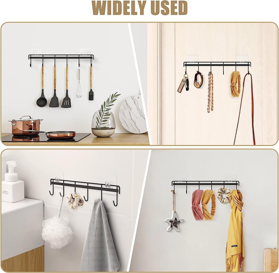 Kitchen Utensil Hanger Holder Adhesive Kitchen Hanger Rail 2-Pack ...