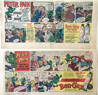 2 1950's Sunday newspaper ads for Ben-Gay - Brides attacked by Peter ...