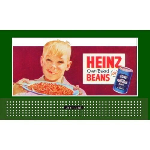 HO 1 1/2" x 3" BILLBOARD SIGN GLOSSY INSERT HEINZ OVEN BAKED BEANS | eBay