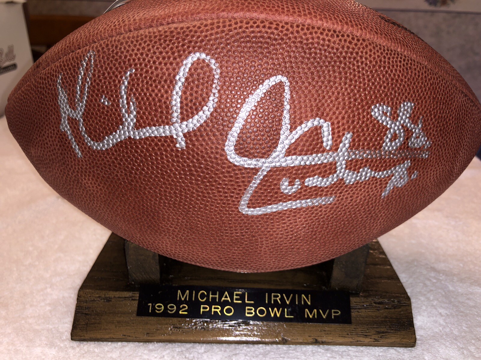 Michael Irvin 1992 Pro Bowl MVP Autographed Football/COA The Scoreboard ...