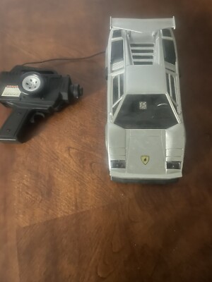 1988 Toy State Silver Lamborghini Car Vintage Clean. Wire Remote ...