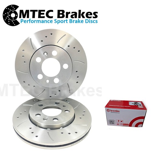 Honda Civic Type R EP3 01-05 Front Brake Discs Drilled Grooved & Brembo ...