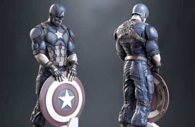 Captain America Resin Sculpture Statue Model Kit Unpainted/Unassembled ...