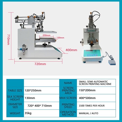 Semi-auto Screen Printing Machine High Precision Screen Printing ...