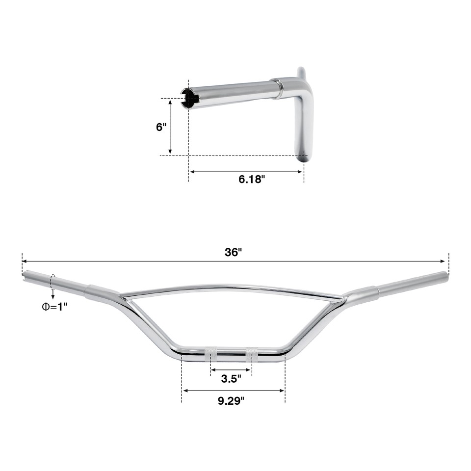 Chrome 1" Fat Hollywood Ape Handlebar Fit For Harley Sportster XL1200X ...