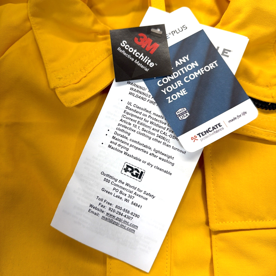 Fireline Smokechaser Deluxe Coat Med Tall 7oz Tecasafe Yellow PGI Shirt ...